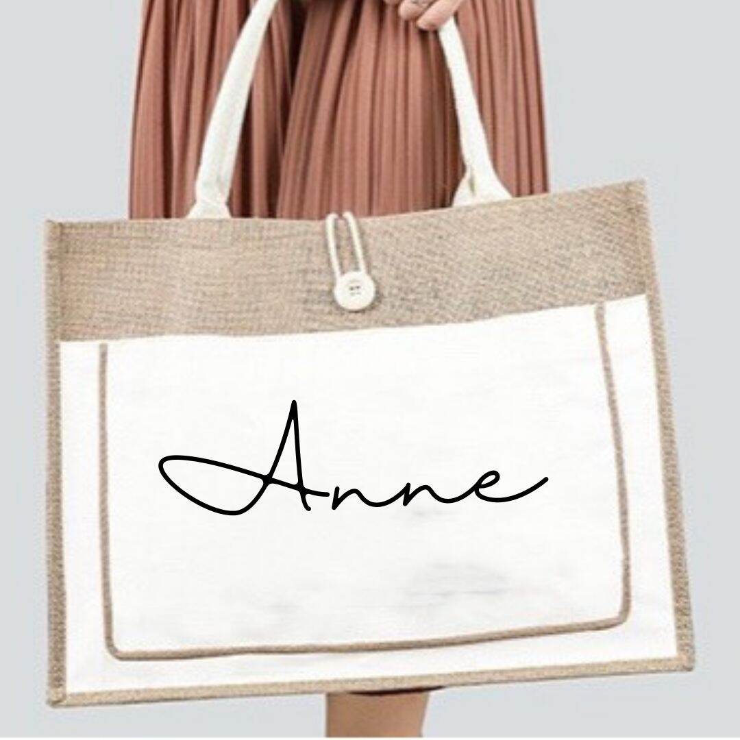 Personalized Adriana Hemp Bag Abaca Bag Jute Burlap with pocket | Lazada PH