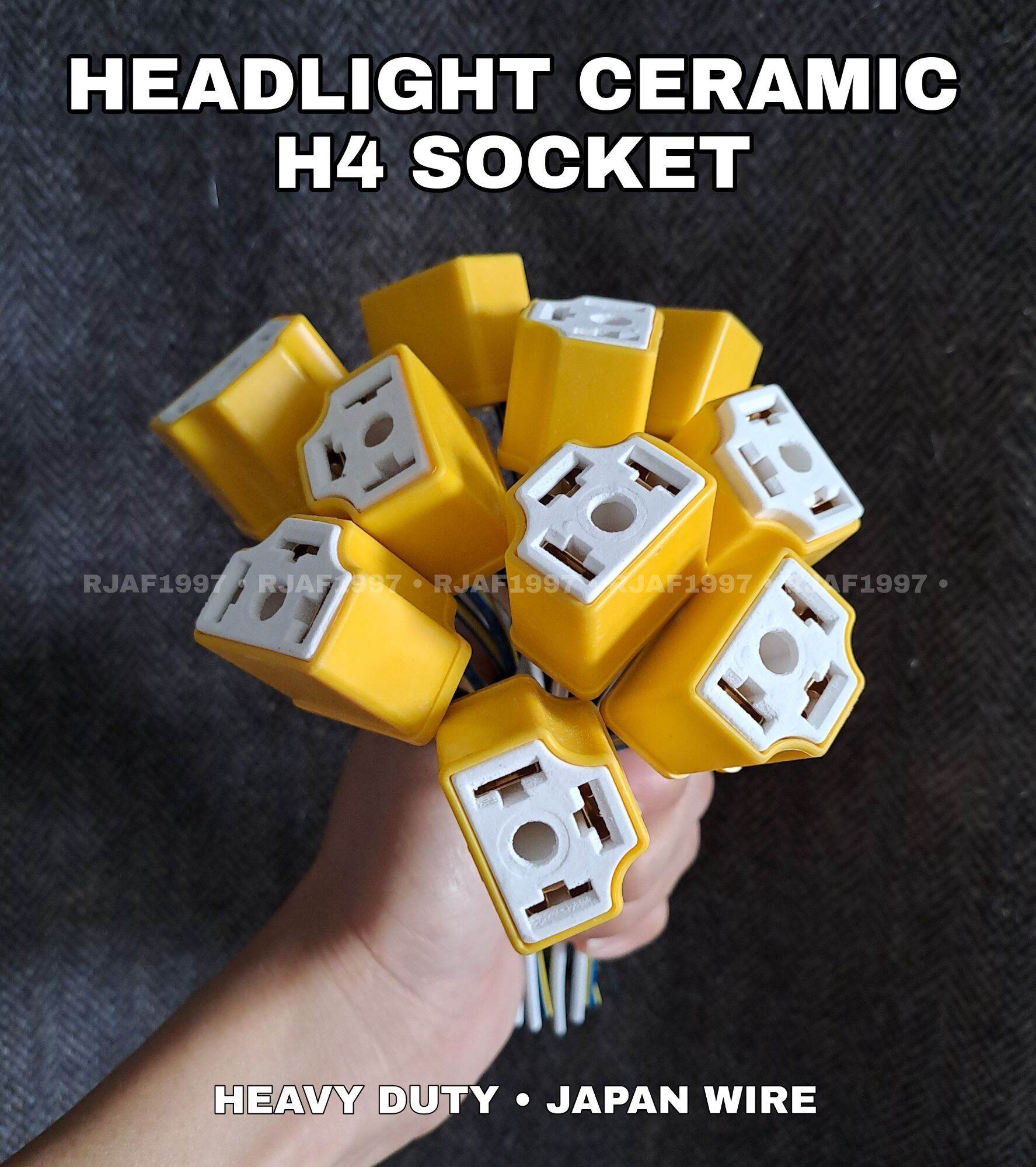 HEADLIGHT CERAMIC SOCKET H4 WITH AUTO WIRE '14 HEAVY DUTY AUTHENTIC ...