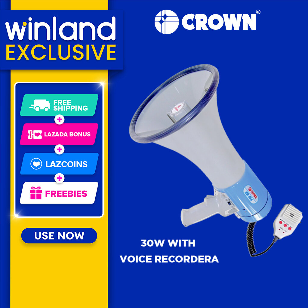 Crown by Winland Rechargeable Powerful Handy Megaphone 30W with Voice ...
