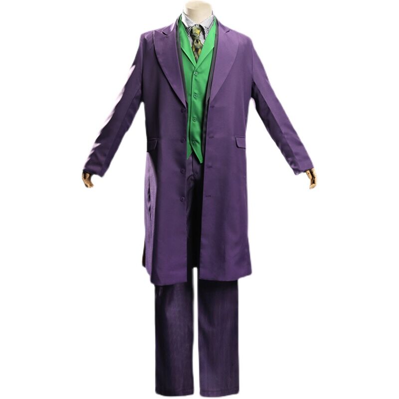 Clown Cos Clothes Batman The Dark Knight Heath Ledger Joker Halloween ...