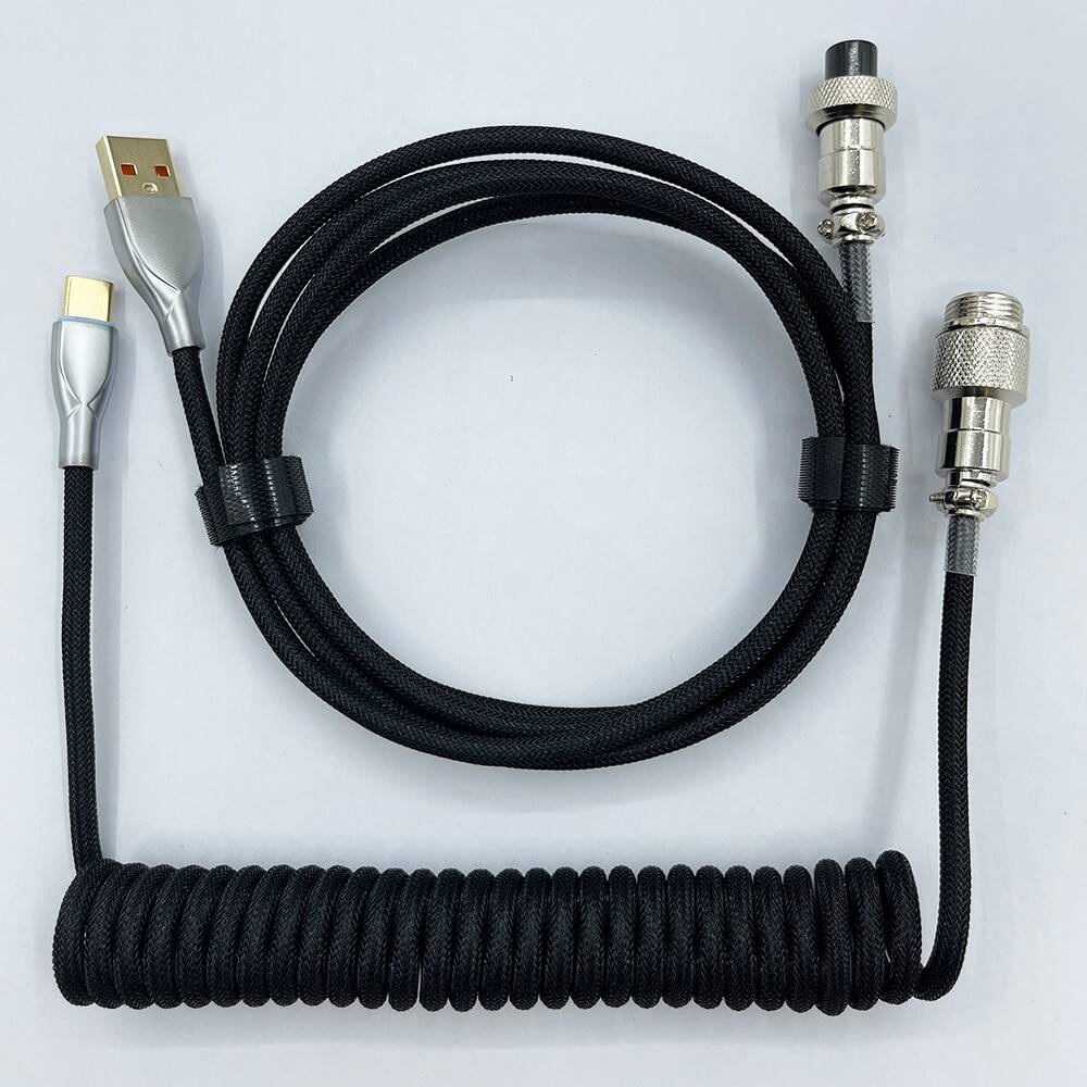 Coiled Cable Mechanical Keyboard Aviator Cable Type-C to USB Connector ...