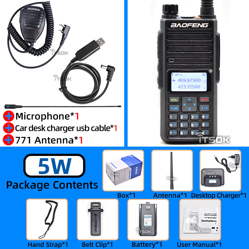 Baofeng DR-1801UV walkie talkie Long Range Motorola Compatible DMR ...