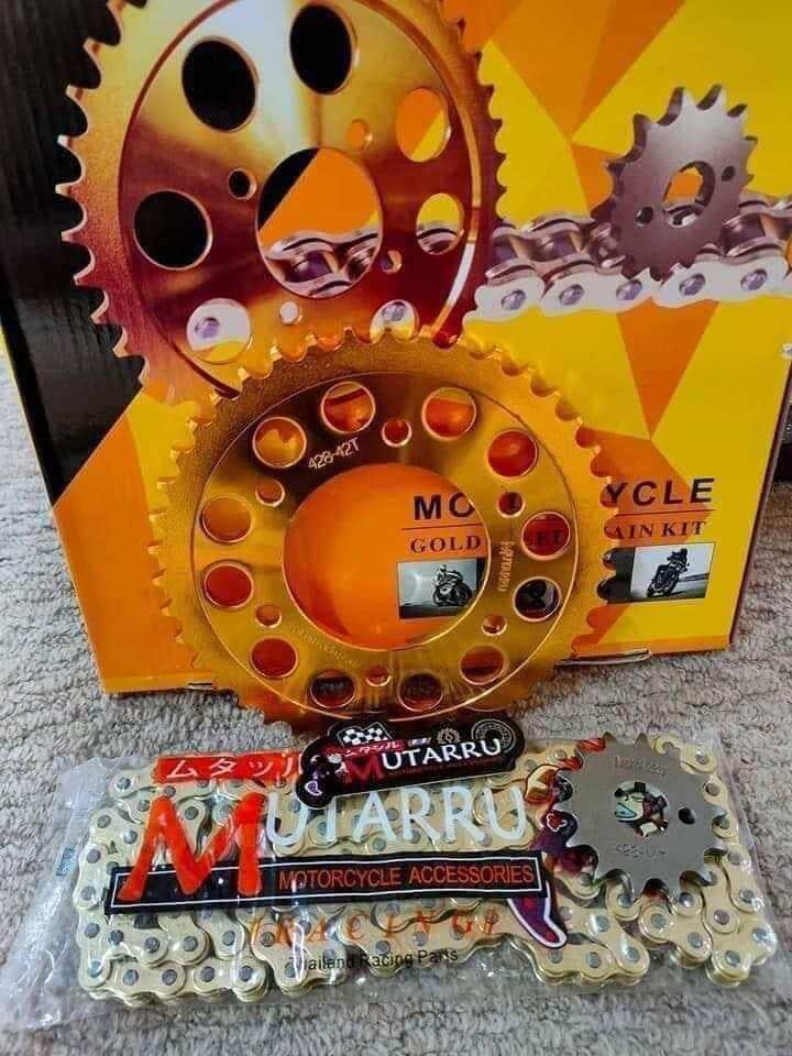 Mutarru Chain set Gold Sniper155 , Sniper155r , R15 V2 V3 , TFX150 ...