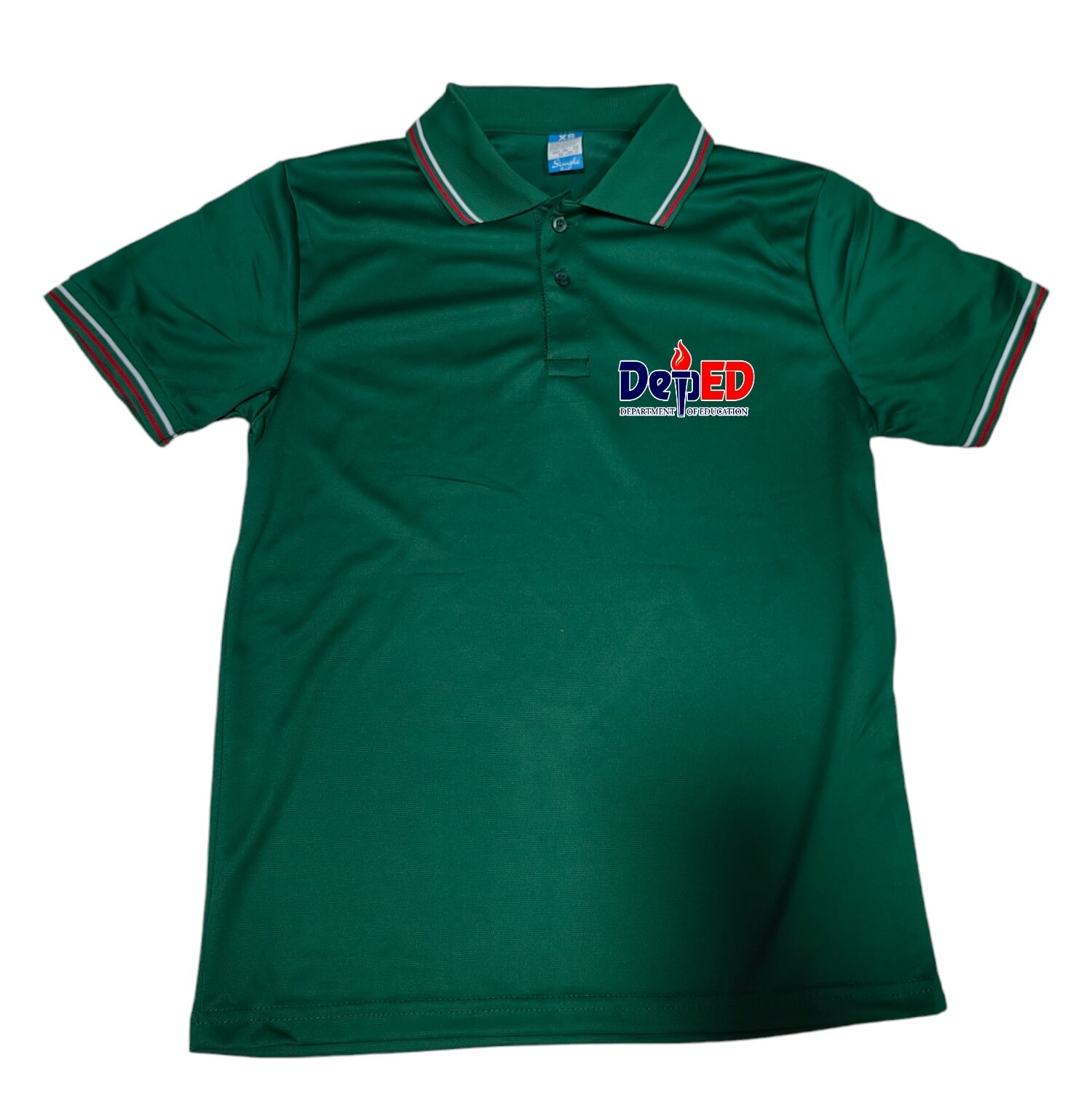 DEPED MATATAG Emerald Green with Stripes Ribbings Drifit Polo Shirt ...
