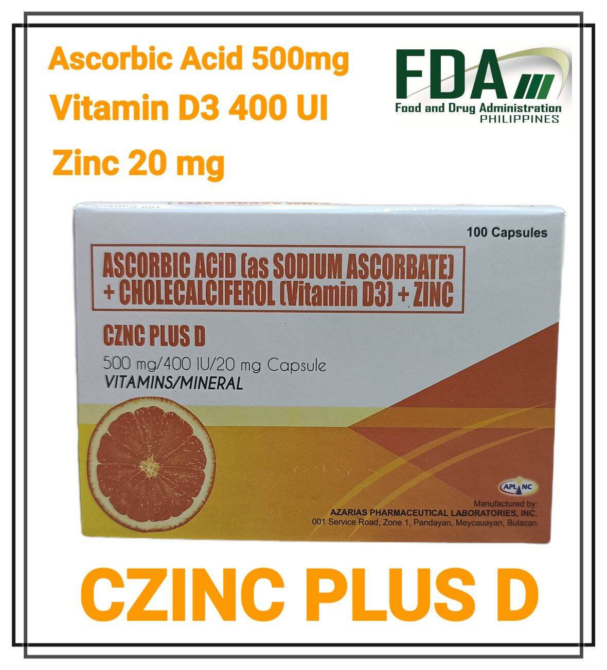 Vitamin C With Zinc 100 Capsules Xtracee Plus Suprac Plus Maxicor Plus Czinc Plusd