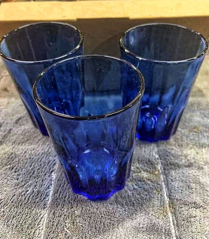 DRINKING GLASS BASO BLUE COLOR 6PIECES PER BOX AVAILABLE AYAROZKA79