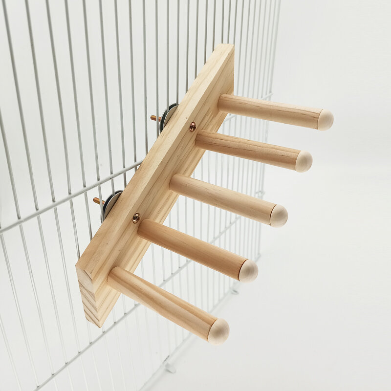 Parrot Supplies Bird Ladder Color Toy Solid Wood Stair Stand Pole ...