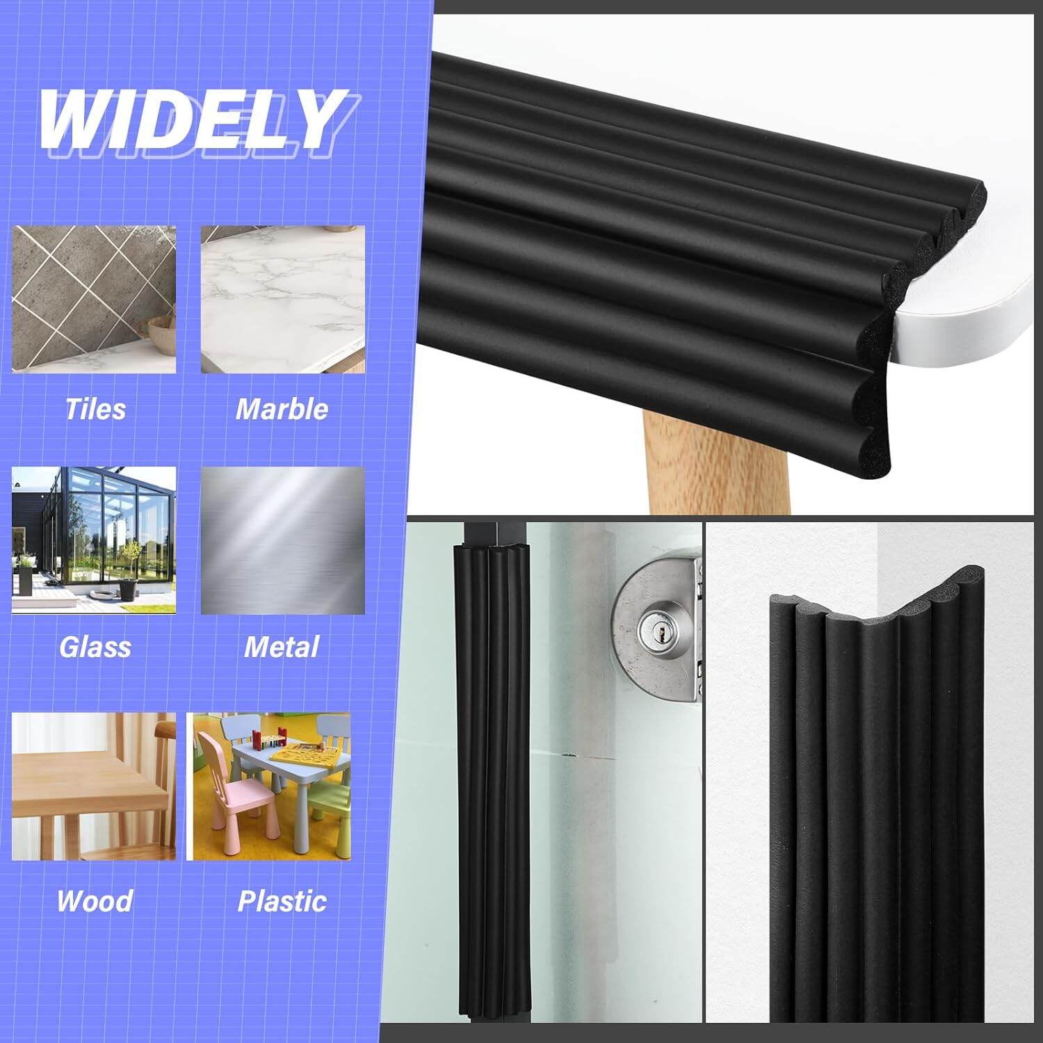 6.56 FT Baby Proofing Table Edge Protector Crib Rail Bumper Child ...