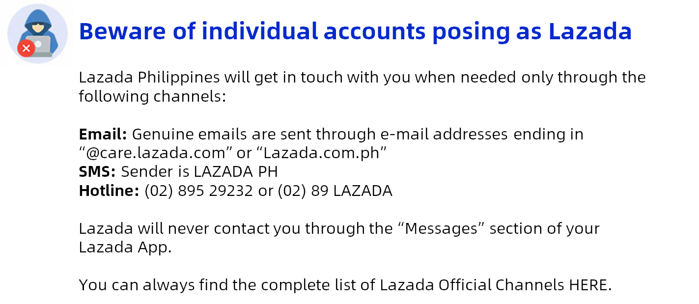 Lazada Security Reminders | Lazada