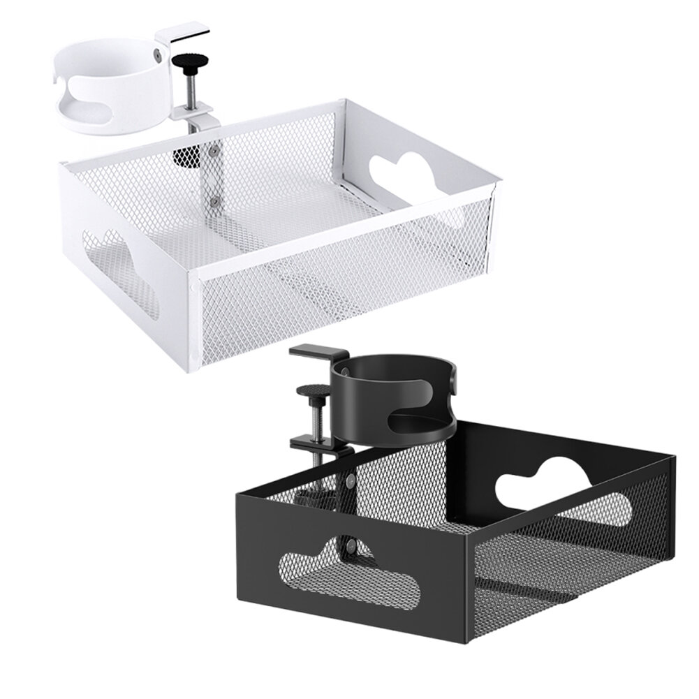 UEB Sturdy Under Desk Storage Solution with Drawer and Drink Holder for ...