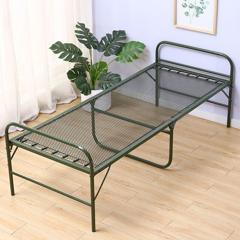 Reinforced Folding Bed Single Bed Double Wire Spring Bed Coil Spring ...