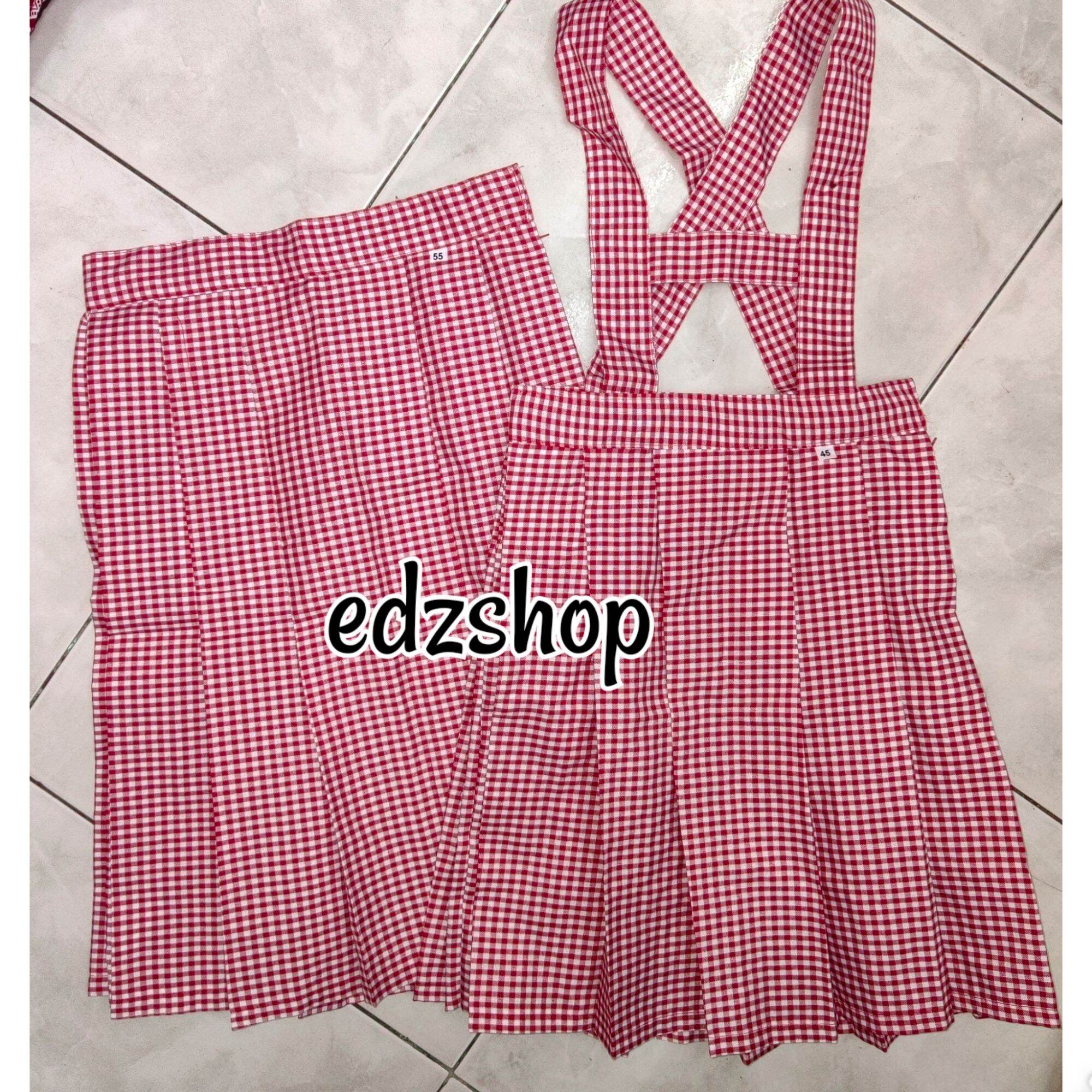 skirts chekerd red school uniform | Lazada PH