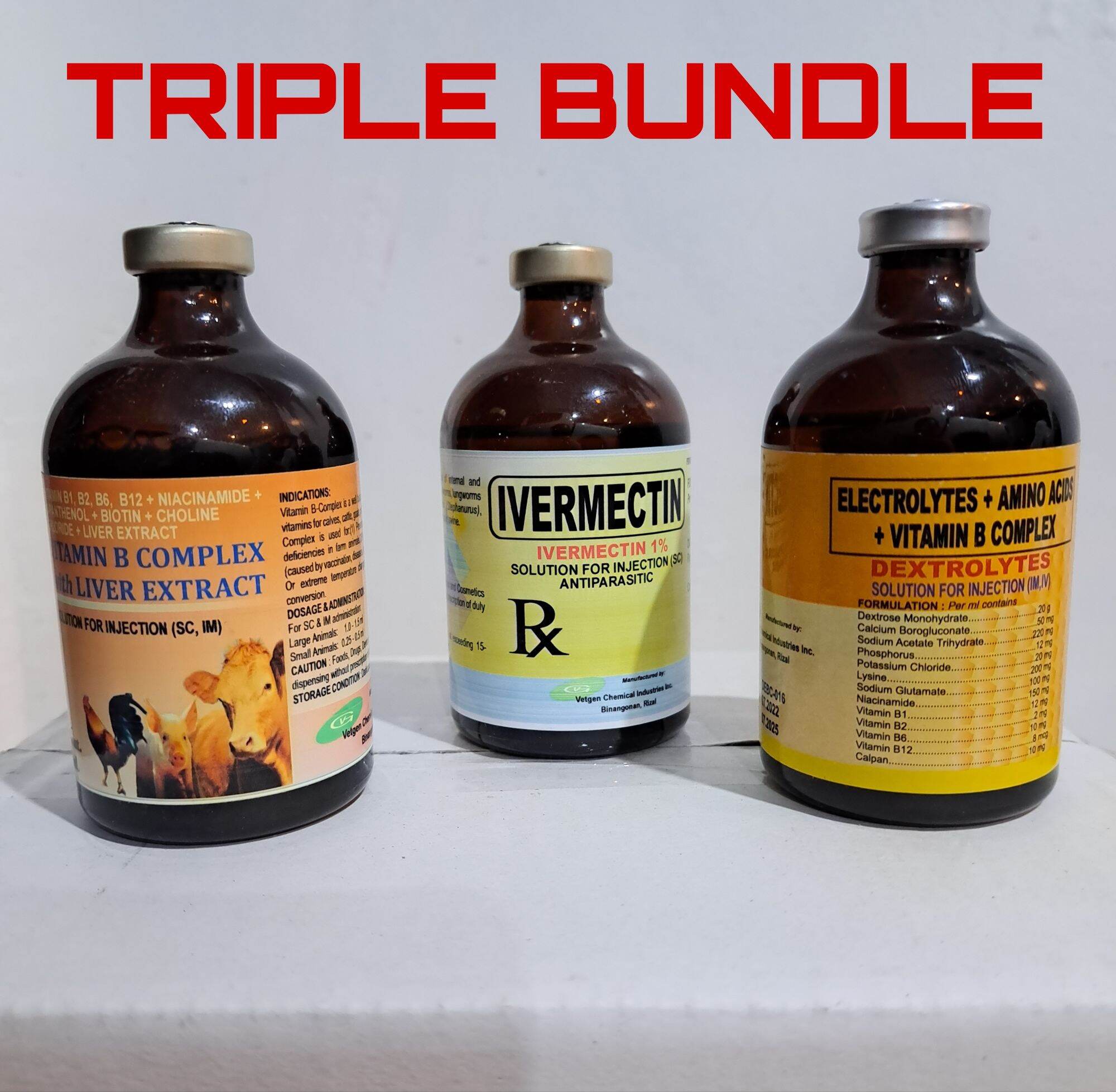 DEXTROLYTE + VITAMIN B-COMPLEX + PANGPURGA | 100ML EACH | VETGEN ...