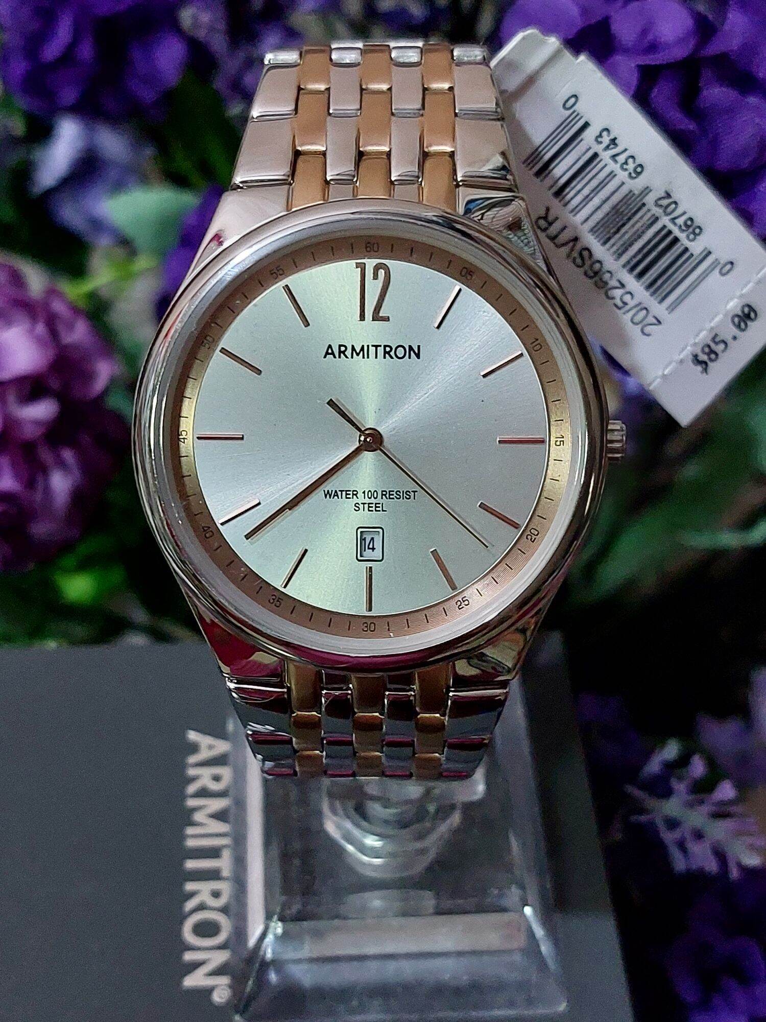 ARMITRON Men's Silver/Rose Gold Dress Watch, 20/5266SVTR | Lazada PH