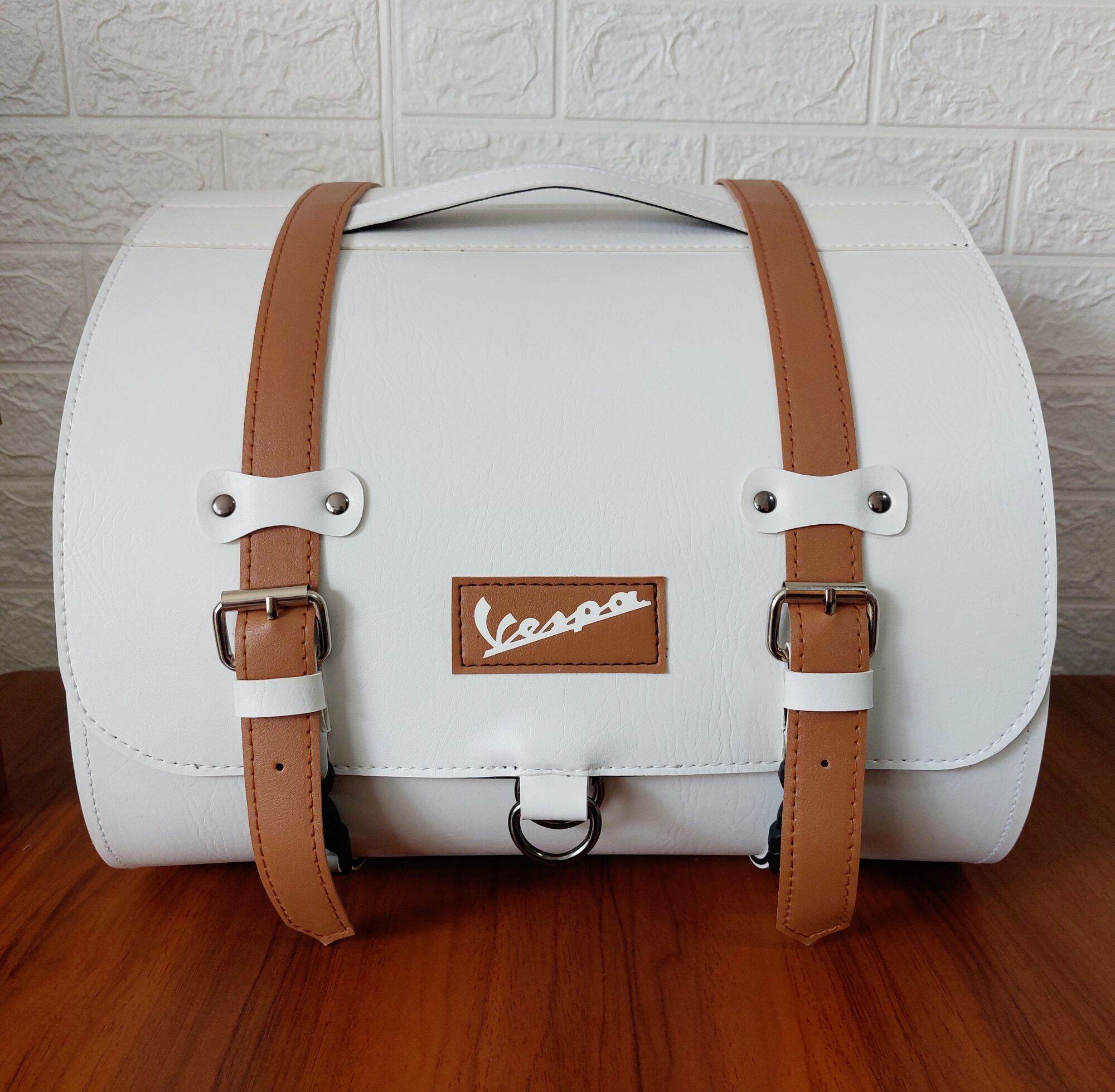 Classic bags by TSM L15"xH11"xW11" White body/ Light Brown straps for ...