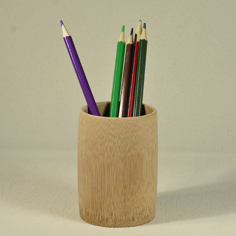 Solid Wood Pen Holder Large Pen-Container Wooden Pen Holder Wooden Pen ...