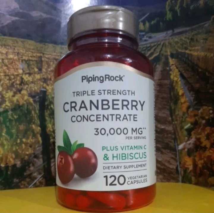Cranberry Concentrate 30,000mg Plus Vitamin C & Hibiscus 120 Vegetarian ...