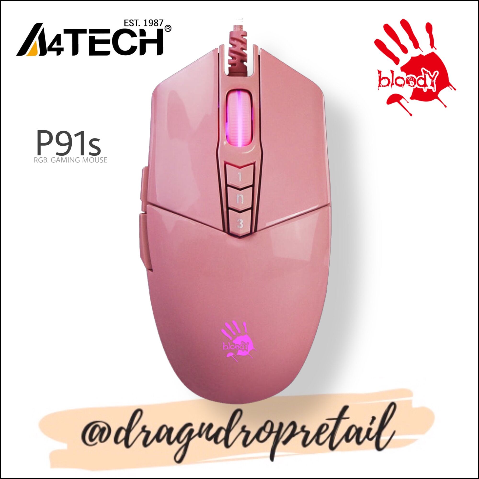 A4TECH BLOODY P91s RGB Gaming Mouse - Pink | Lazada PH