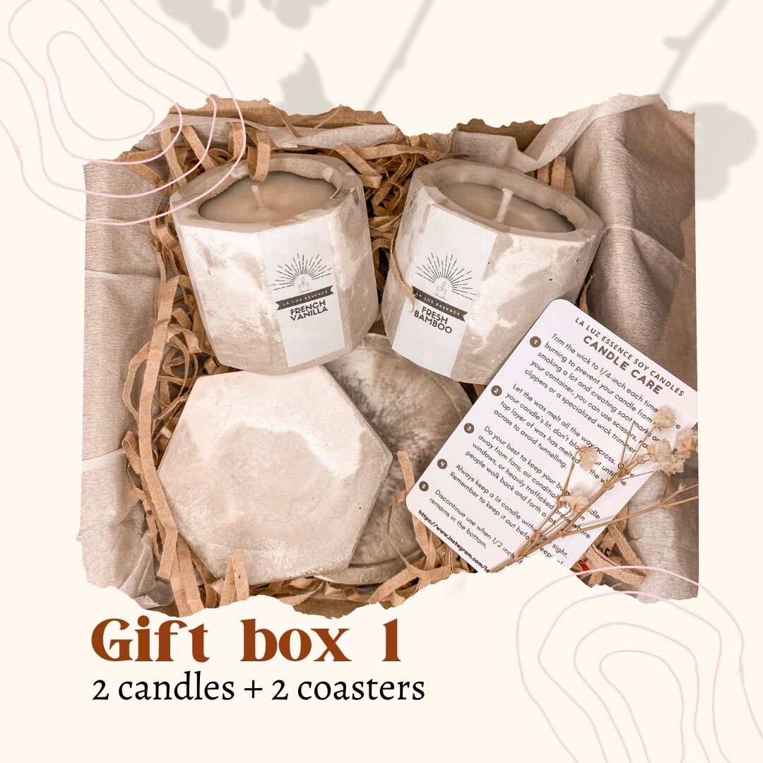 La Luz Essence 2oz grey cement candles gift box set | Lazada PH
