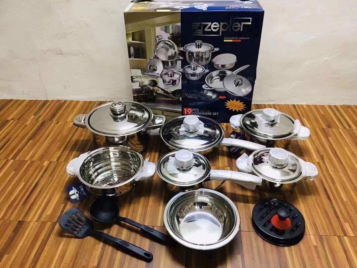 ZEPTER 19PCS ORIGINAL 304 SURGICAL STAINLESS INTERNATIONAL COOKWARE SET ...
