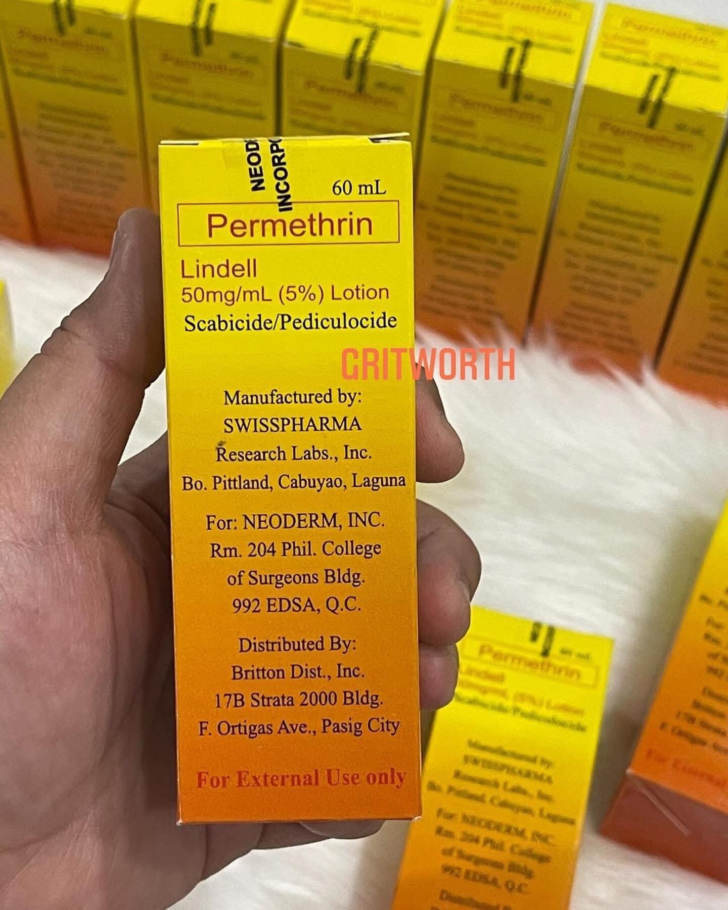 Permethrin BIG BOTTLE Lindell for Scabies & Pediculosis Galis Kuto ...