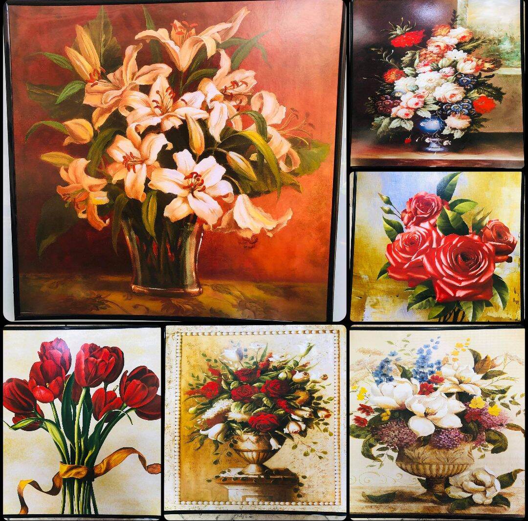 Floral Print Frame Display Random square 38cm (no glass) | Lazada PH