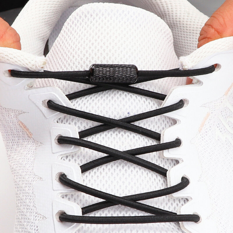 Rubber Elastic Laces No Tie Shoe Laces Shoes Round Shoelaces for ...