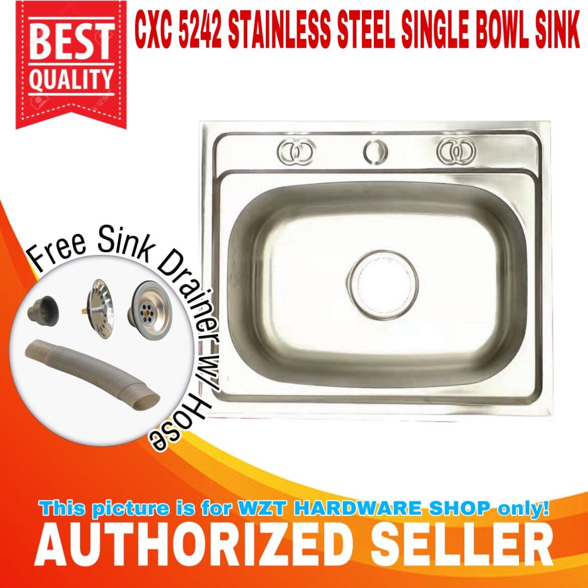 High Quality SUS 304 Stainless Steel Kitchen Sink Single Bowl with Free ...