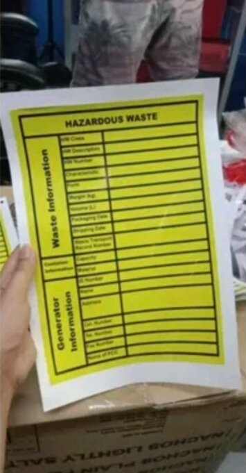 1 PC WASTE HAZARDOUS WASTE STICKER (WHOLESALE PRICE) | Lazada PH