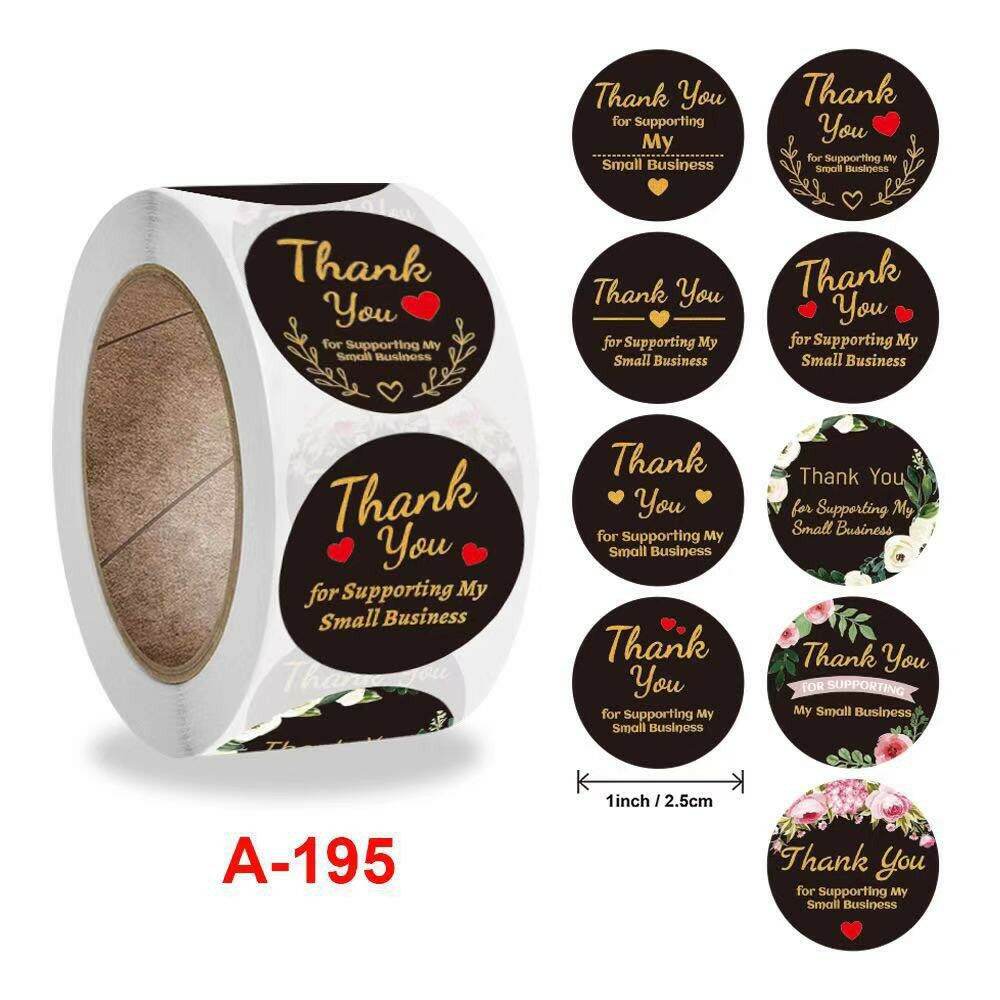 500pcs/1roll Thank You Sticker Lable Package Seal (2.5cm/1inch) | Lazada PH