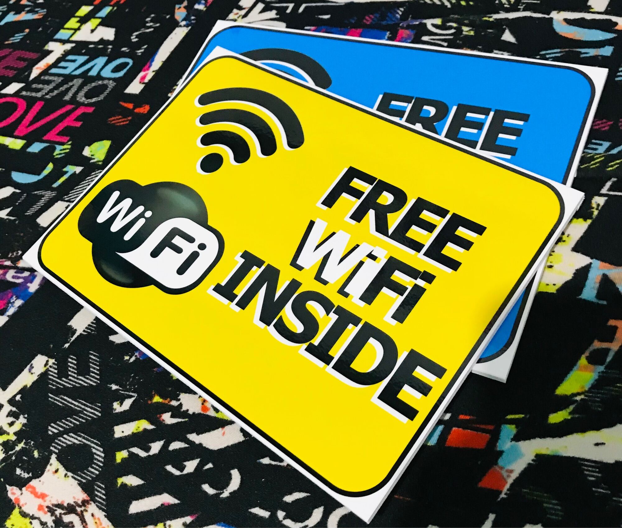 Free WiFi inside yellow Signage | Lazada PH