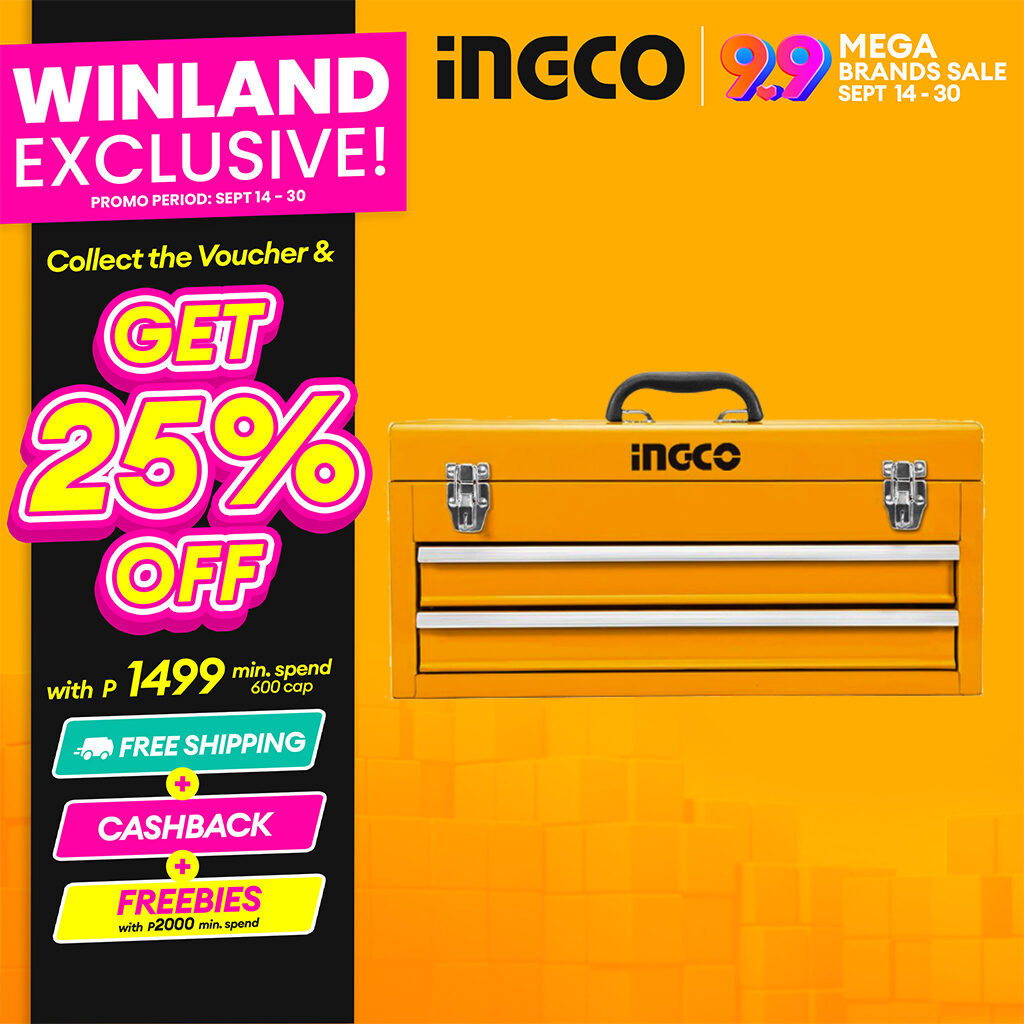 INGCO by Winland Drawer Portable Tool Box Storage Metal Organizer 3 ...