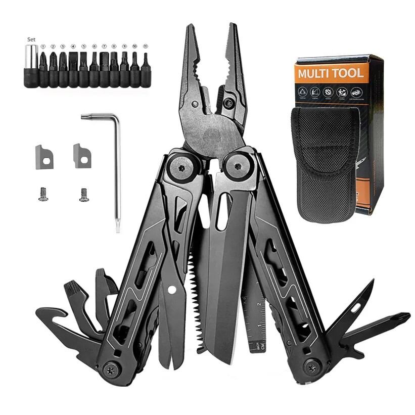 Multi-Functional Outdoor Stainless Steel Folding Pliers 28-In-1 Camping ...