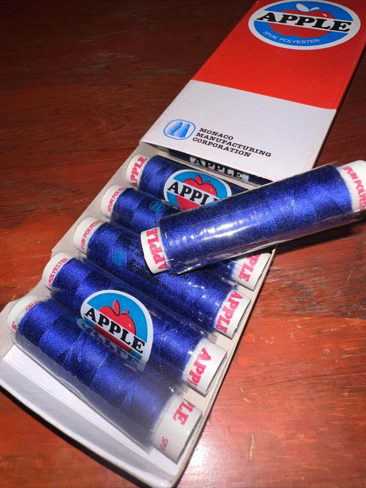 APPLE SPUN POLYESTER THREAD APPLE SEWING THREAD SINULID PANGTAHI ...