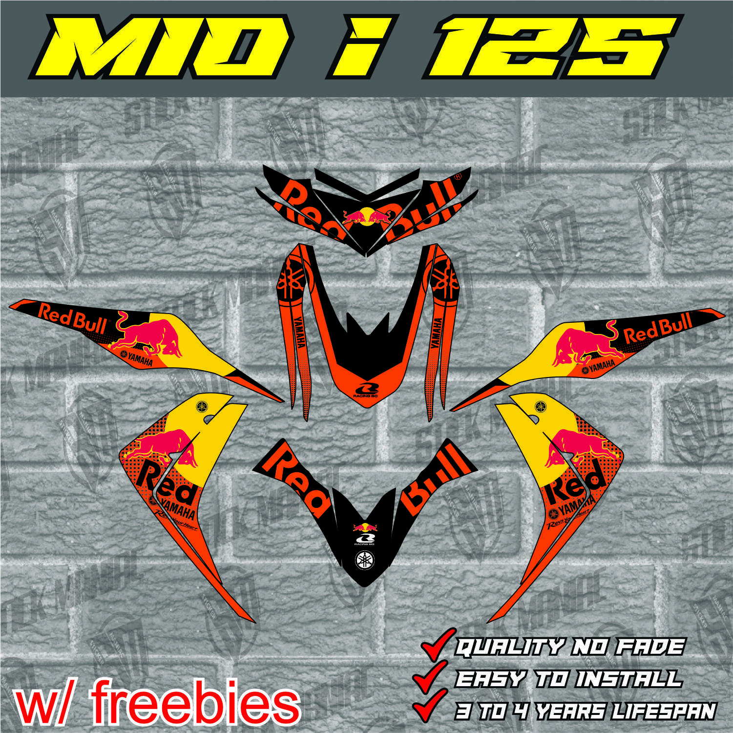 Yamaha Mio I 125 decals sticker, laminated | Lazada PH