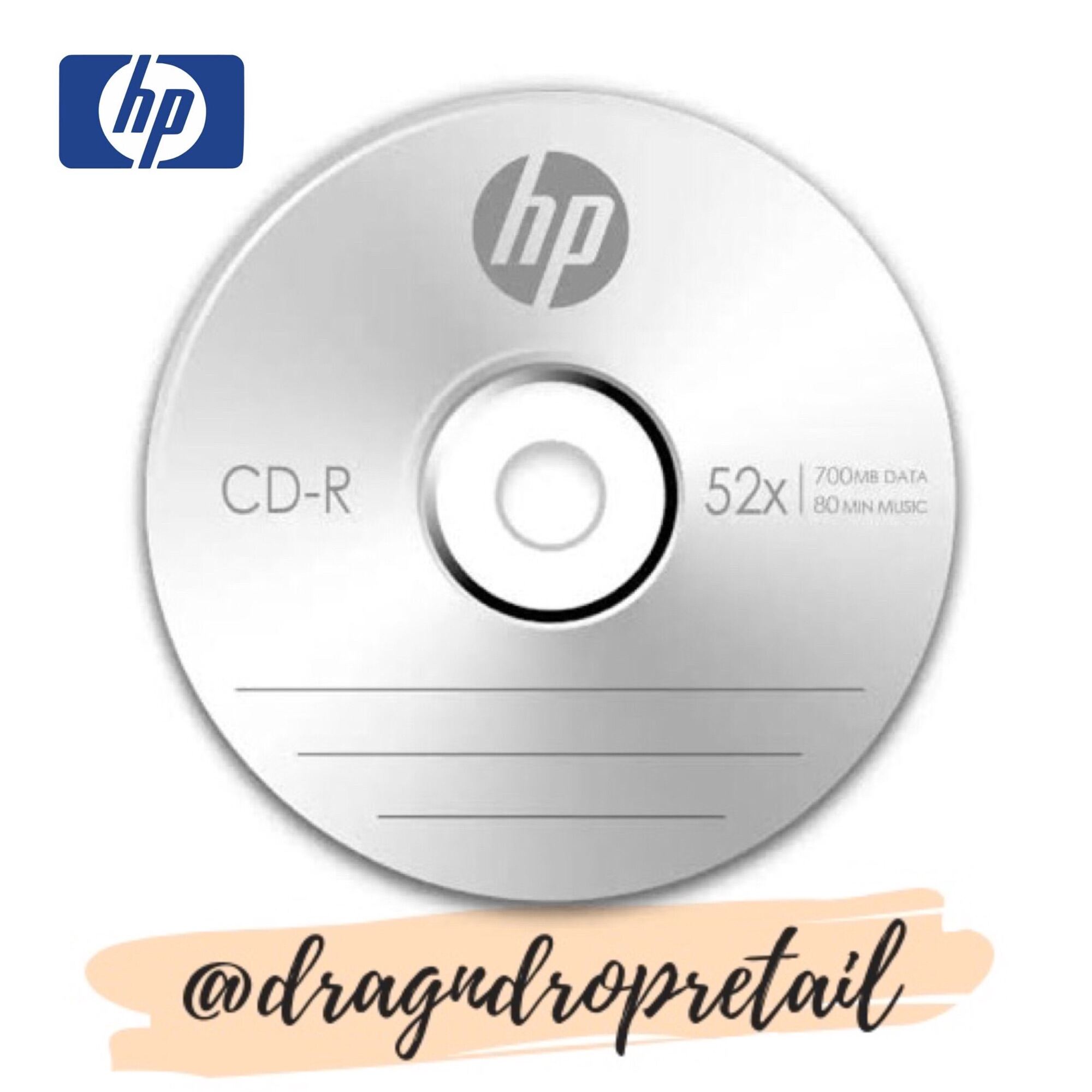 HP CD-R CDR CD R 52x 700MB Recordable Black Disc by 50's or 10's (50 ...