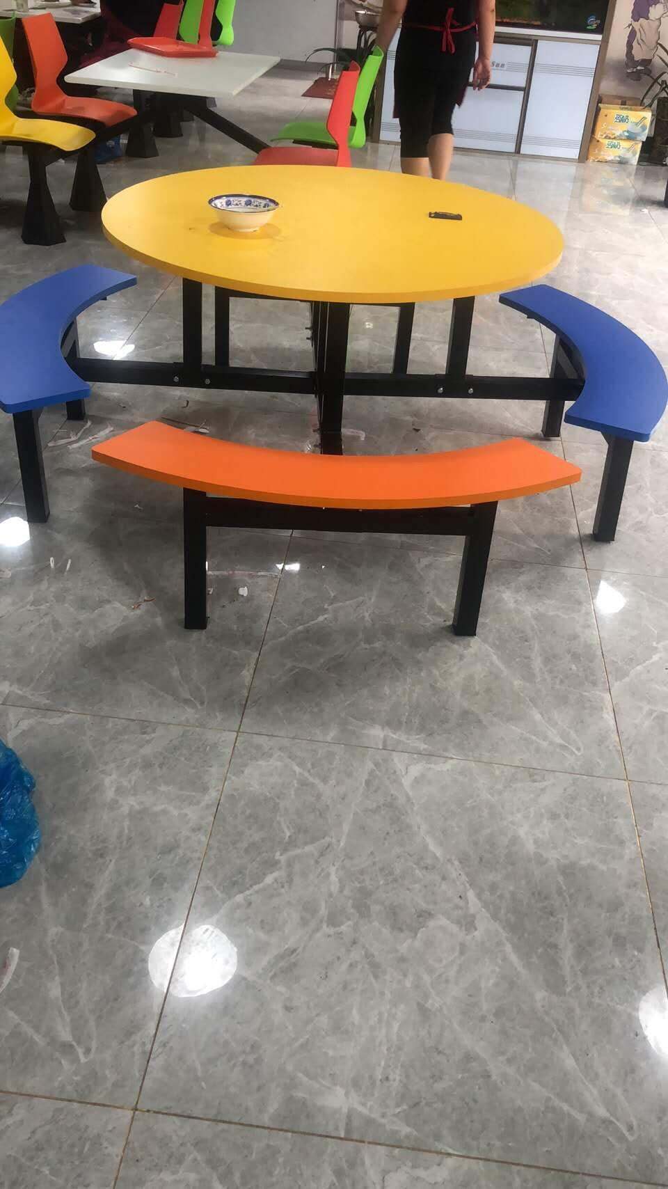 New Style Eight-Person One-Piece Dining Table round Canteen Tables and ...