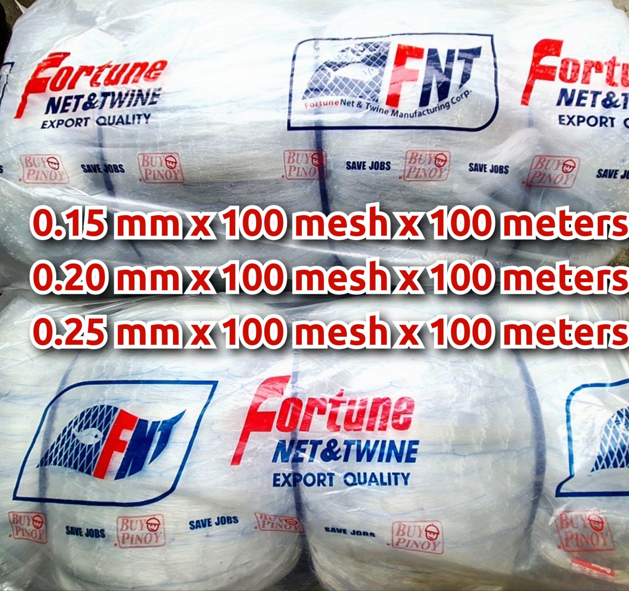 100 meters 0.15 mm, 0.20 mm, 0.25 mm x 100 mesh Fortune Net & Twine ...
