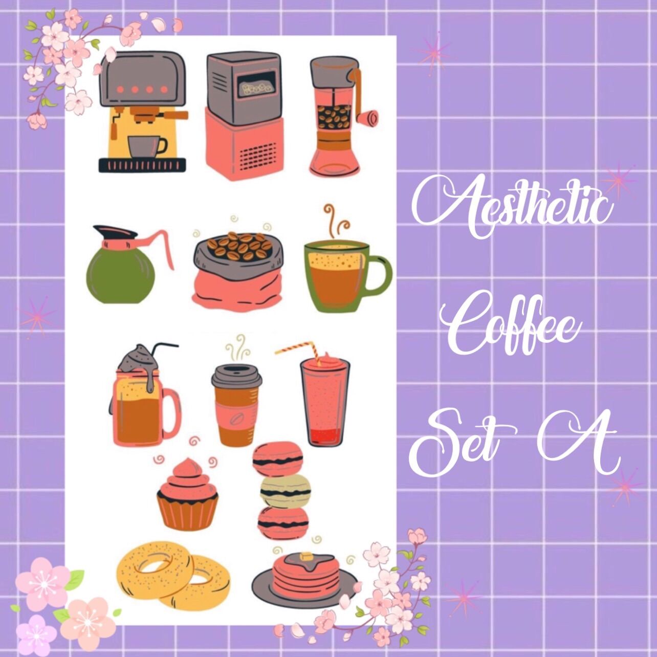 Aesthetic Coffee Sticker Collection Die-cut Sticker Pack | Lazada PH