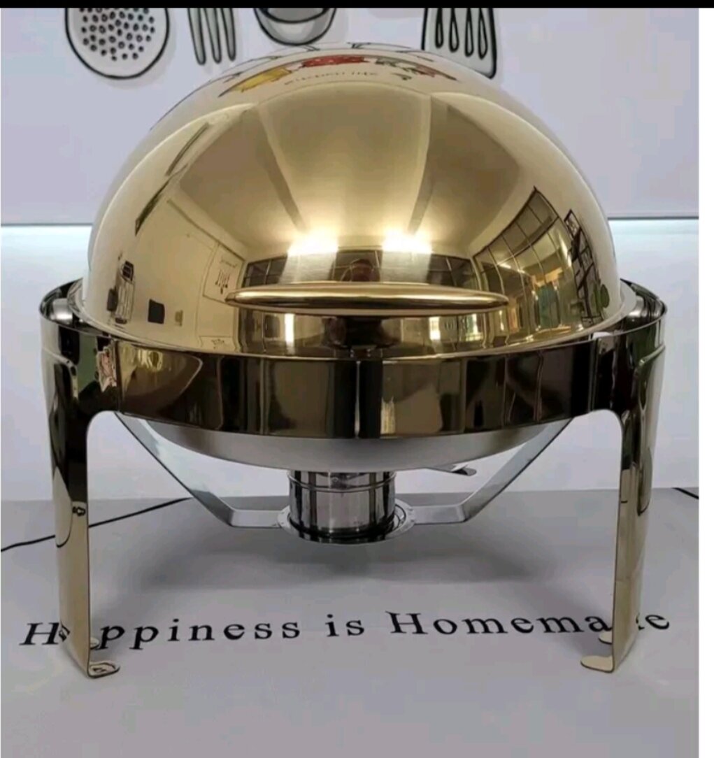 gold round roll top chaffing dish food warmer | Lazada PH
