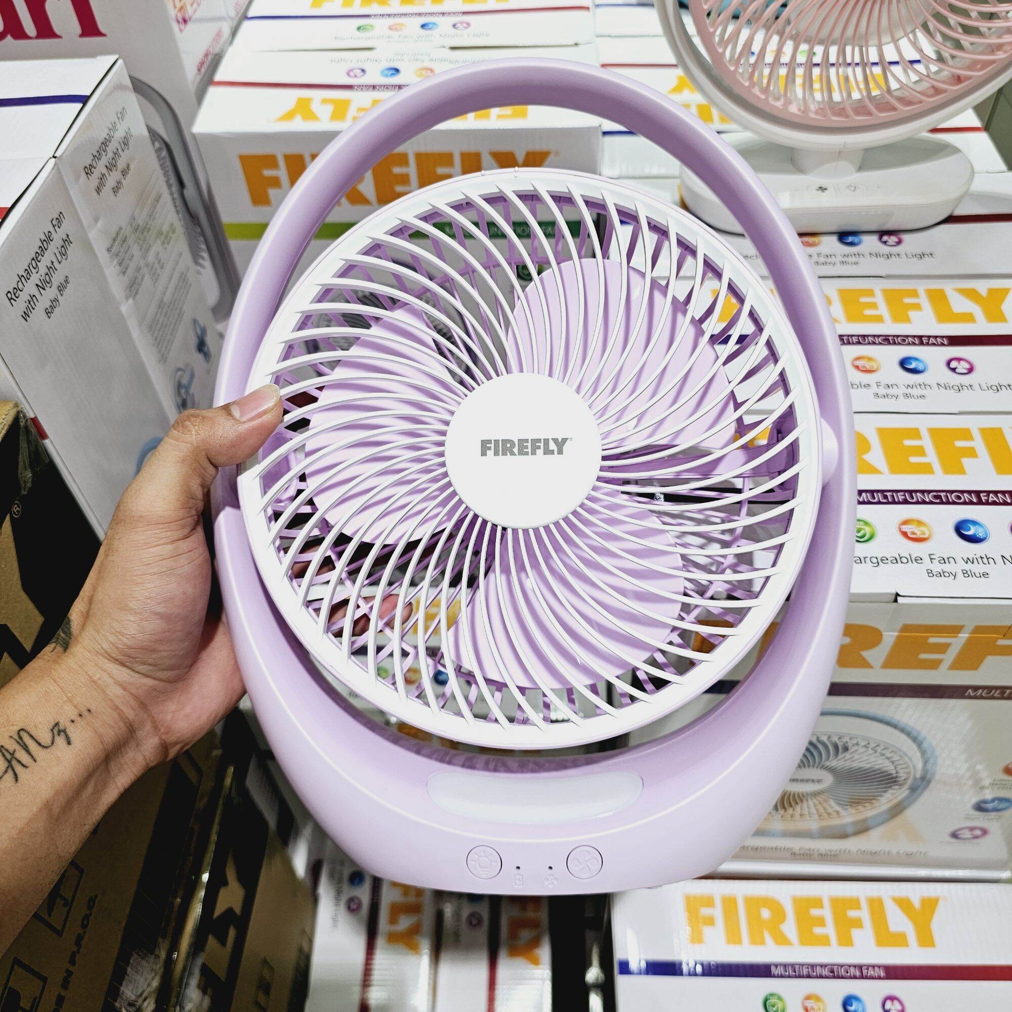 FIREFLY FEL6115 7" (1pc) RECHARGEABLE FAN WITH NIGHT LIGHT 100% ...