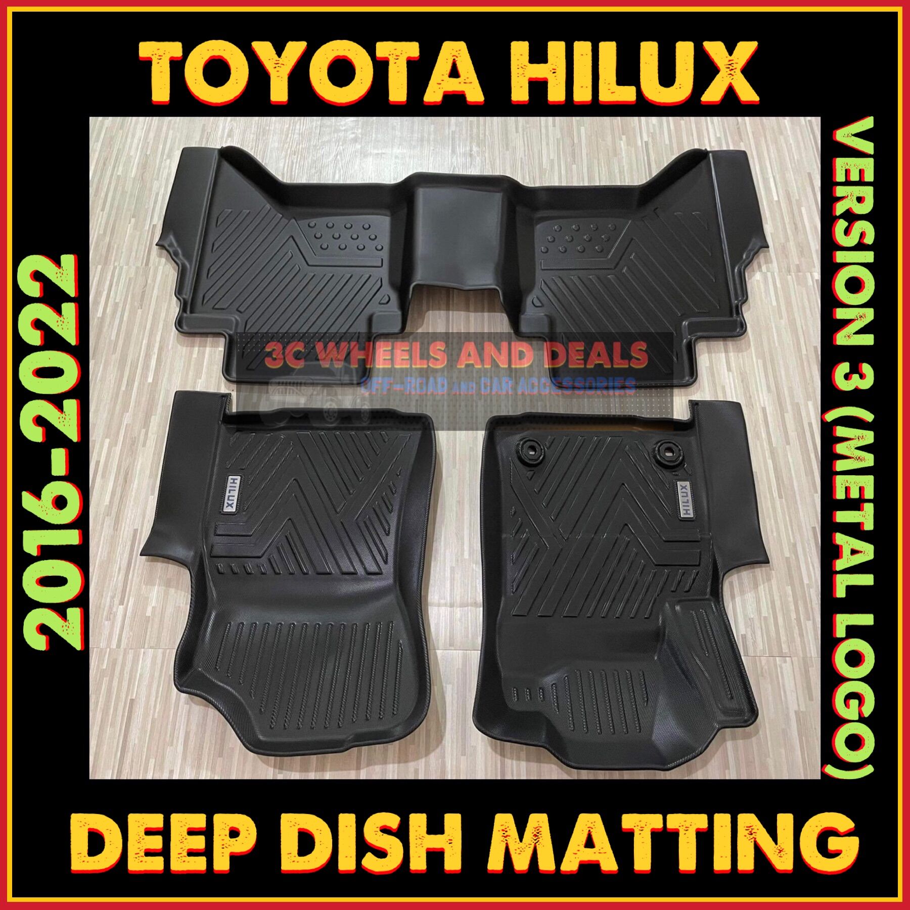 TOYOTA HILUX REVO/CONQUEST 2016-2022 DEEP DISH MATTING | Lazada PH