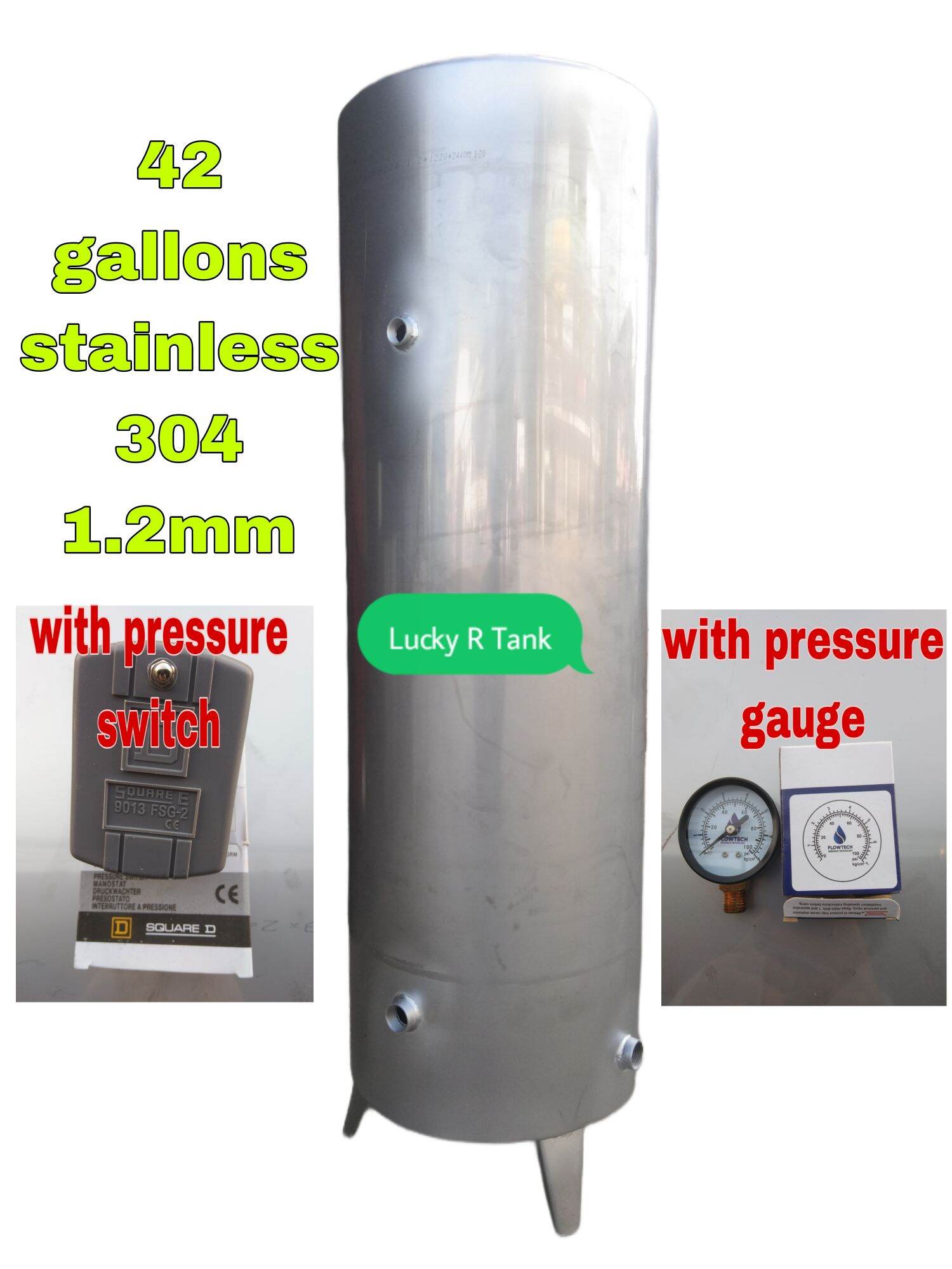 42 GALLONS PRESSURE TANK STAINLESS PURE 304 1.2MM | Lazada PH