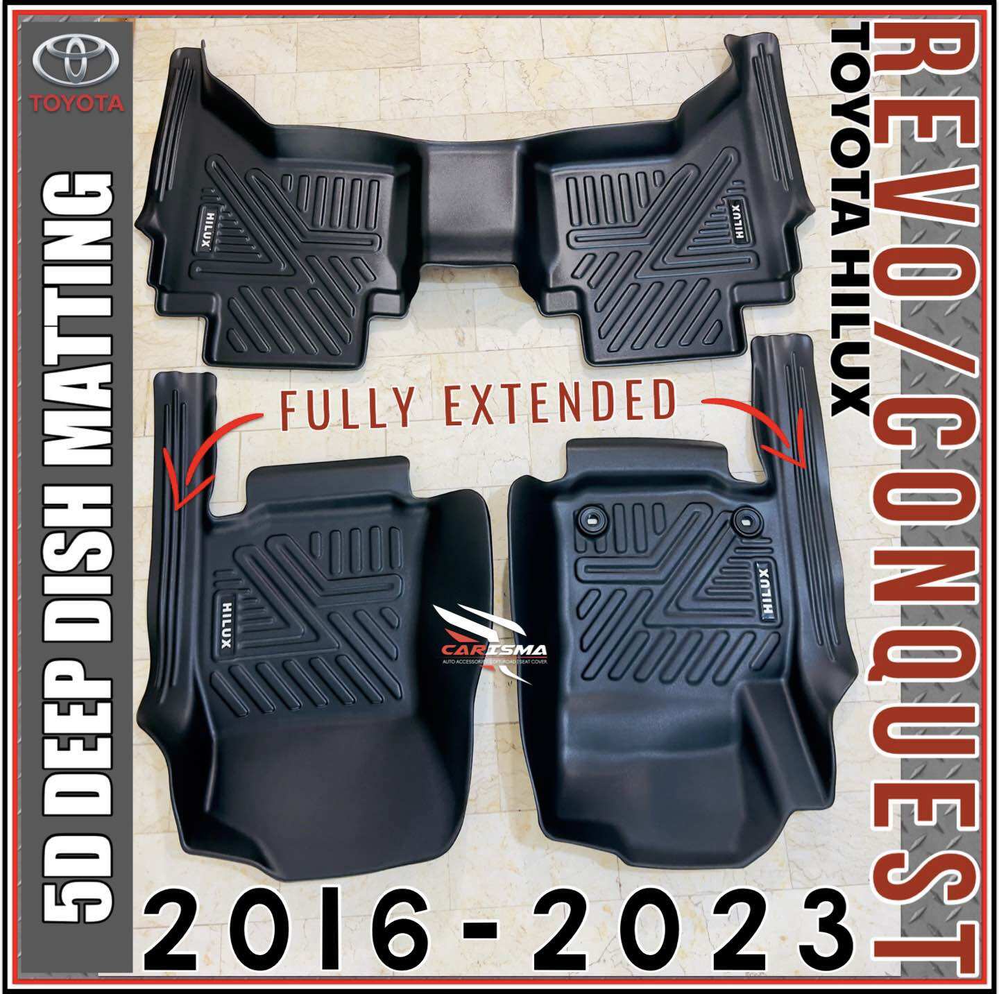 TOYOTA HILUX REVO/CONQUEST 5D DEEP DISH MATTING 2016-2023 (hilux ...