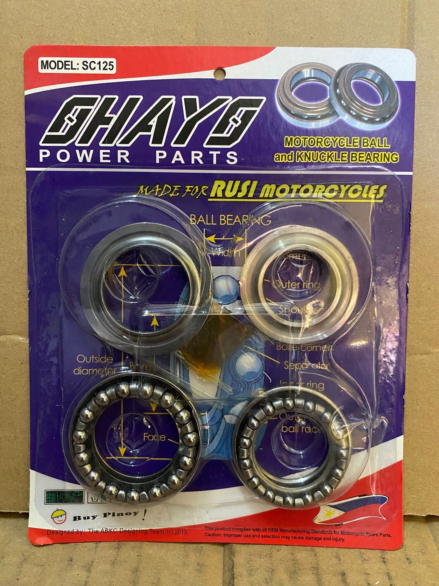 RUSI SC 125 GALA/ROYAL/VENUS/PASSION/RAPID T-POST BALLRACE BEARING ...