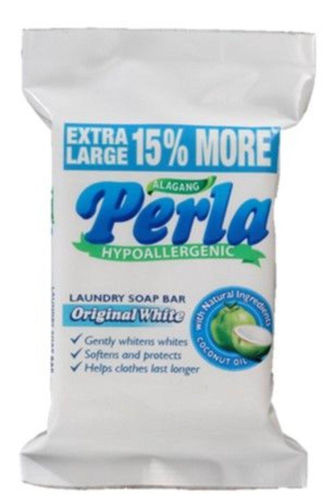 Perla Hypoallergenic Laundry Bar Soap 110g White Papaya Blue | Lazada PH