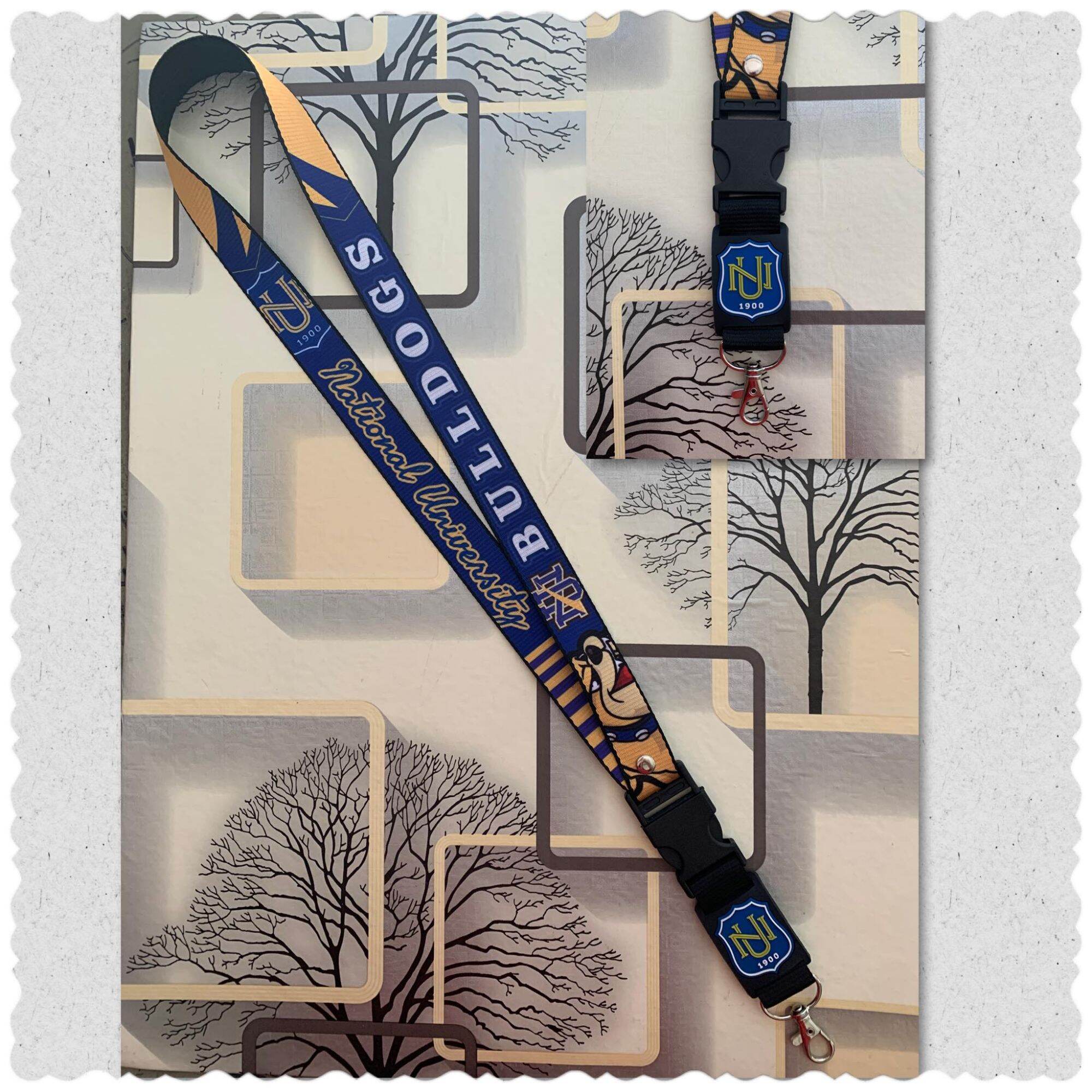 NATIONAL UNIVERSITY BULLDOG W/ RUBBER LOGO id lace, sling, lanyards ...
