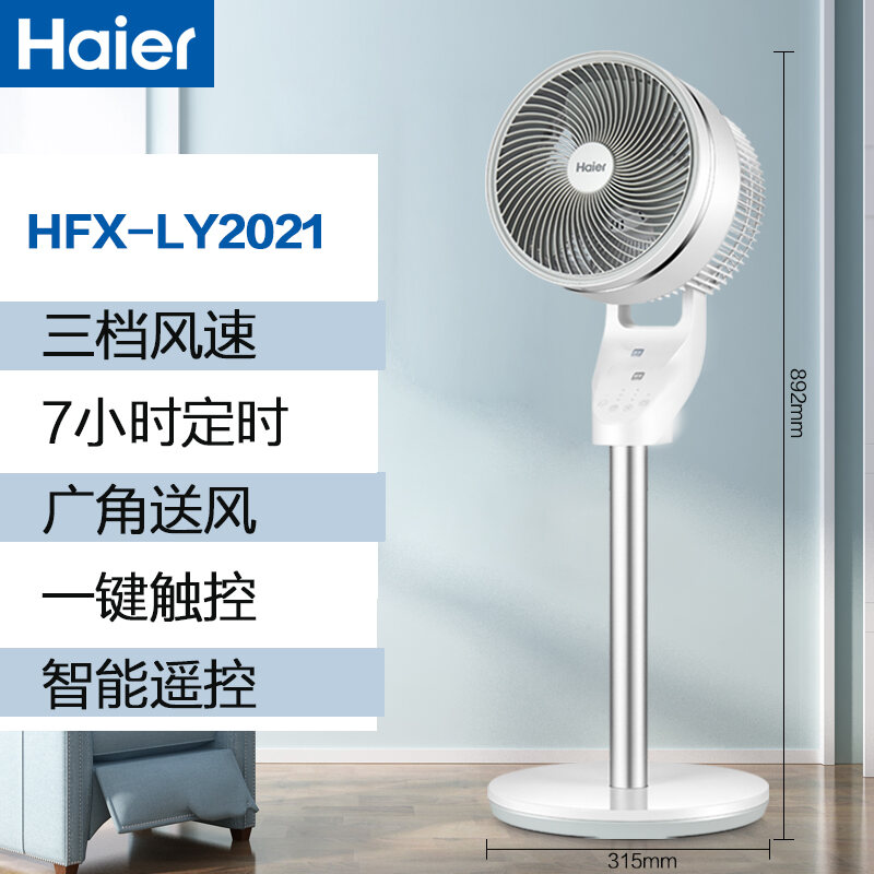 Haier Electric Fan Air Circulation Fan Remote Control Timing Desktop ...