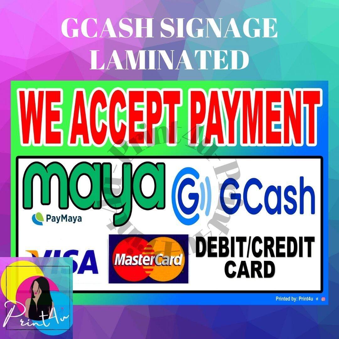 Gcash maya signage Laminated paybills load small business sari sari ...