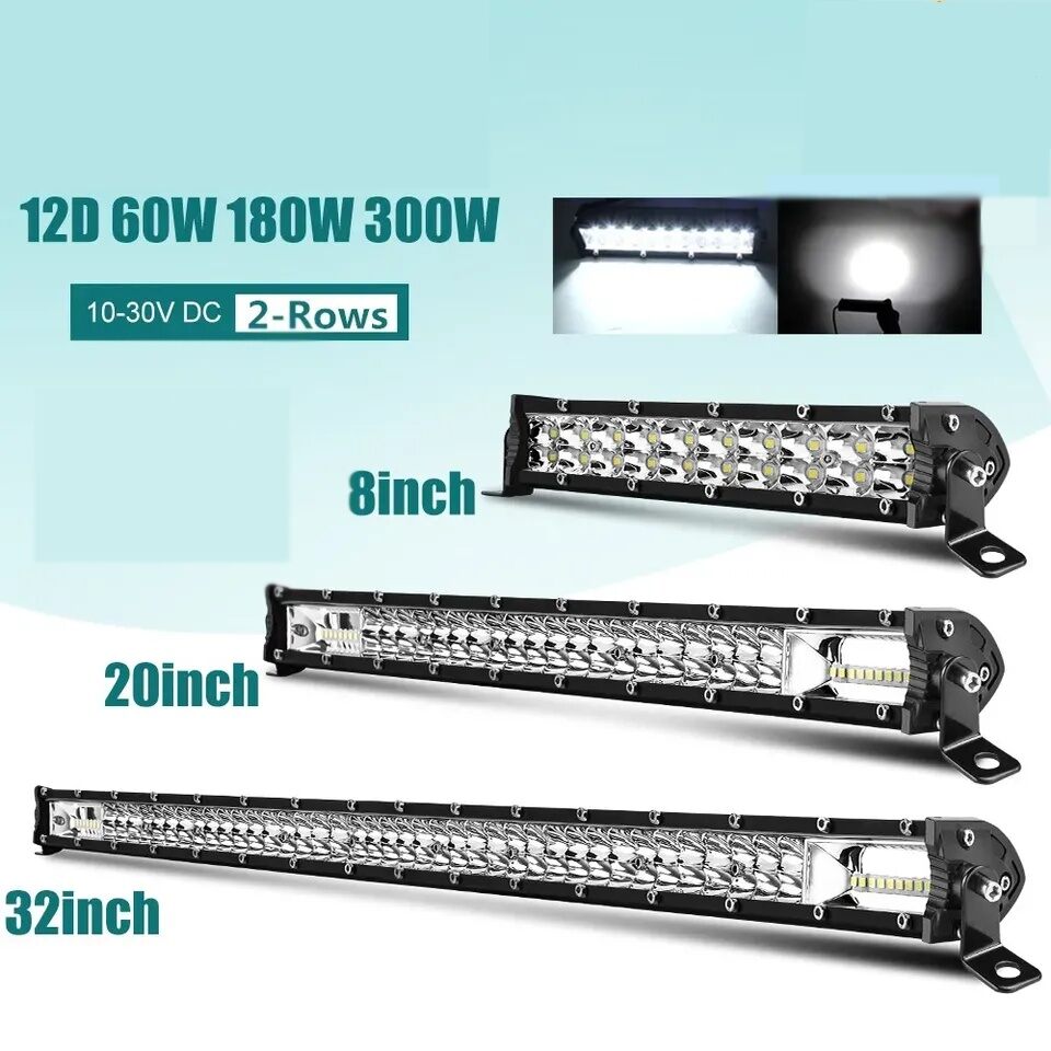 Super Slim 12D 8" 20" 32" LED Bar Spot Flood Beam LED Light Bar For Car ...